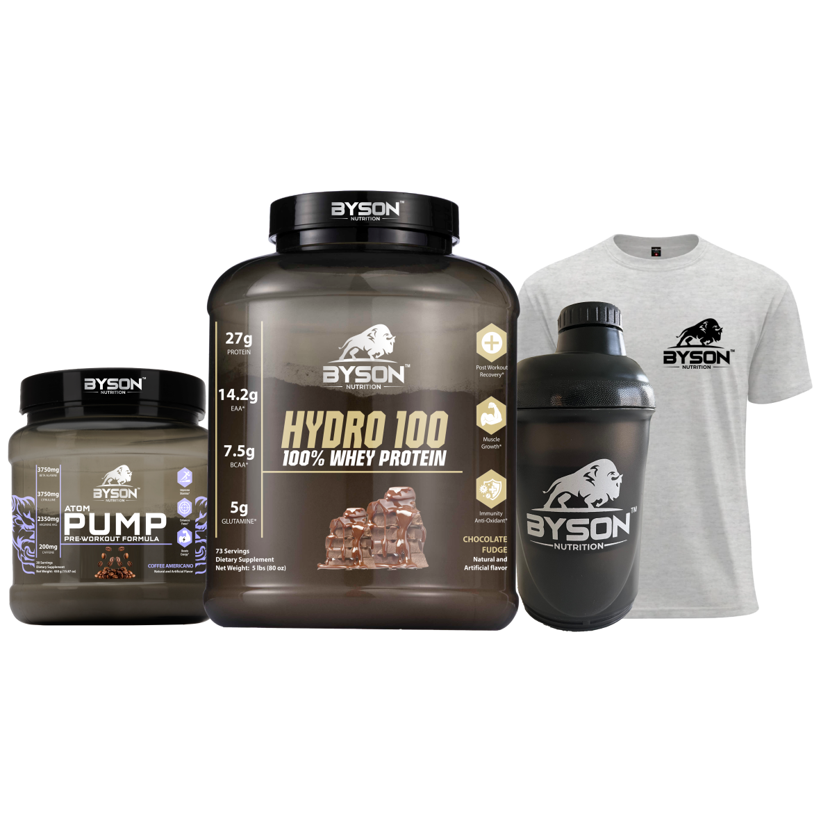 Hydro 100 - Hydrolyzed Whey Protein + Atom Pump - Pre-workout Formula ...